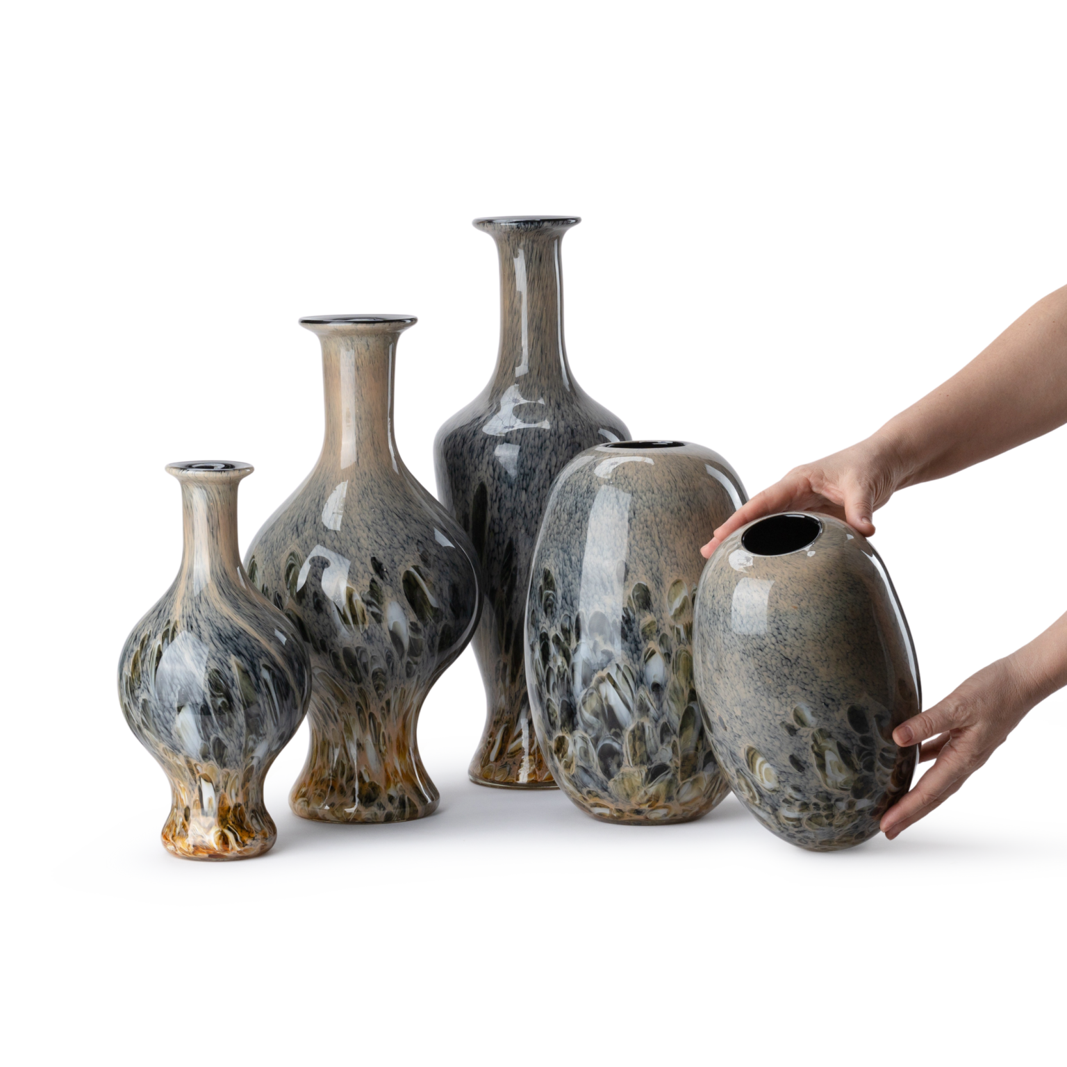 » VASE DECORATIVE OVALO NEGRO